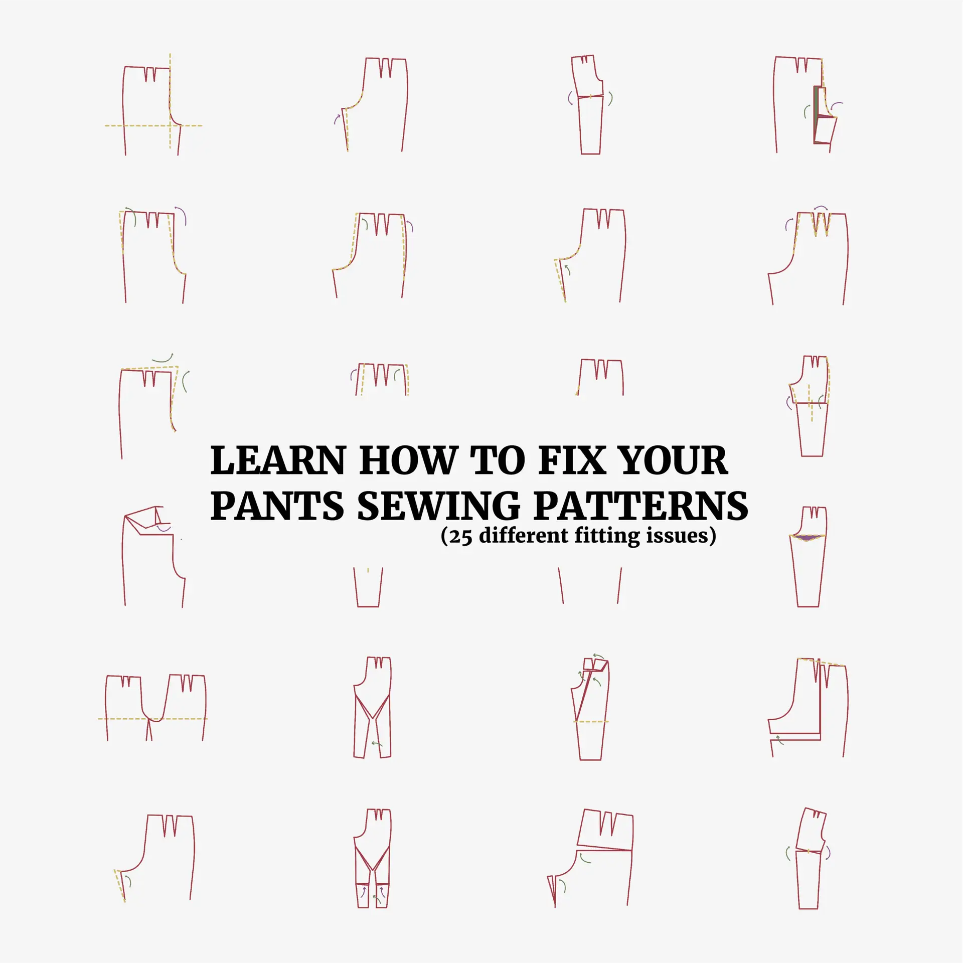 Trousers Fitting Issues - Cheat Sheet - NuriaMo